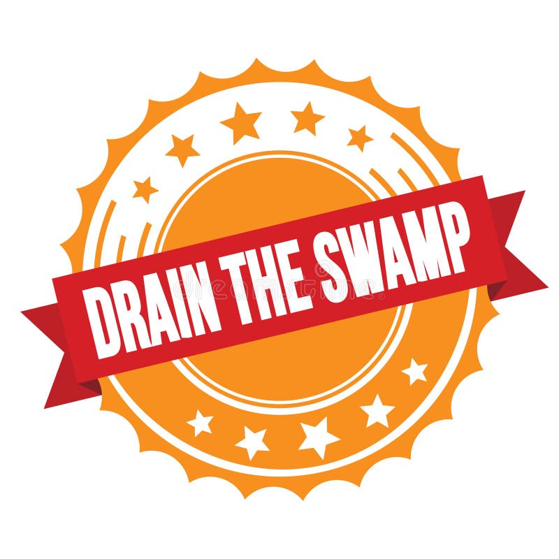 DRAIN the SWAMP Text on Red Orange Ribbon Stamp Stock Illustration ...