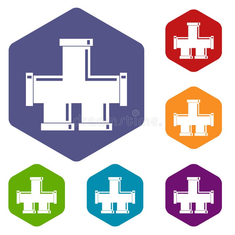 Drain System Icons Set Hexagon Stock Vector - Illustration of ...
