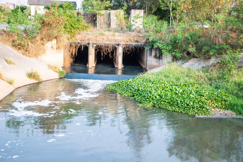Water Pollution in Big City Not Treat Water before Drain. Stock Photo ...