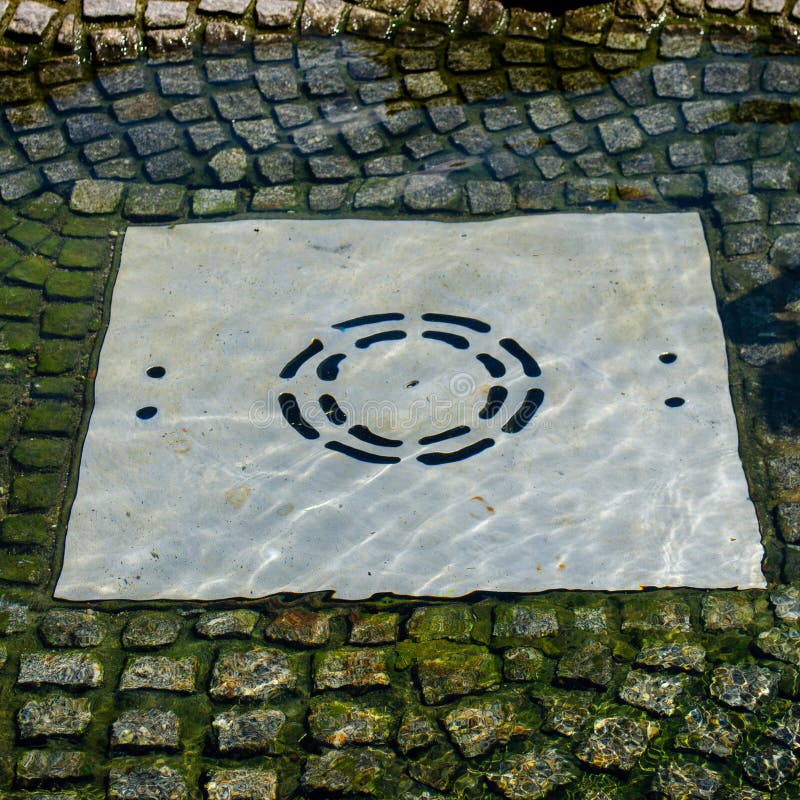 Drain for Water Fountain in Cologne Germany Stock Image - Image of ...