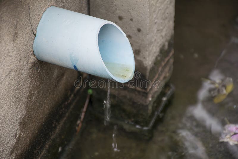 Drain water in PVC pipe. stock image. Image of dirty - 76404083