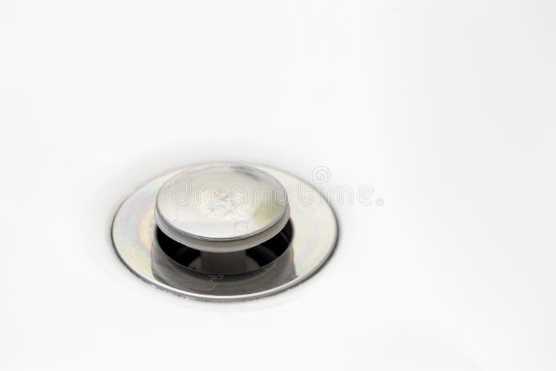 Drain in a White Sink, Background, Close-up Stock Photo - Image of ...