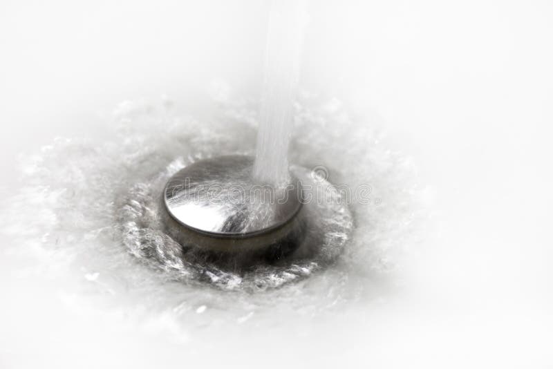 Drain in a White Sink, Background, Close-up Stock Photo - Image of ...