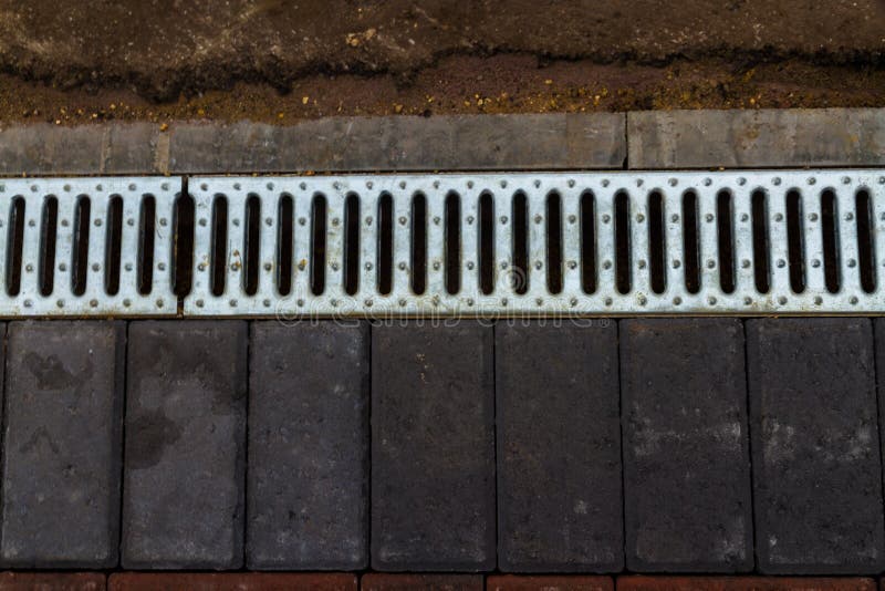 Drainage Channel on Edge of Drive Area Stock Image - Image of drainage ...