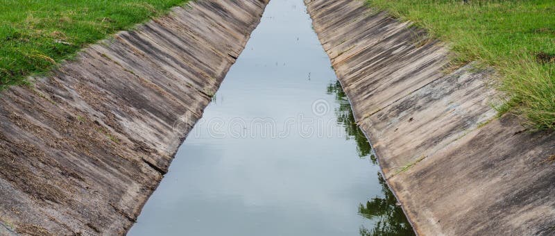 Drainage Channels Concrete Roadside Stock Image - Image of construction ...