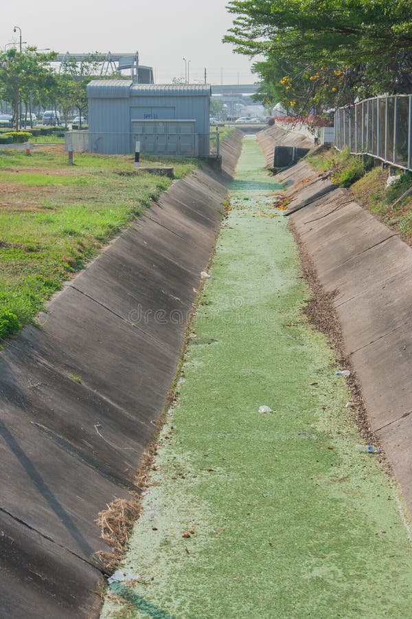 Drainage Channels Concrete Roadside Stock Image - Image of construction ...