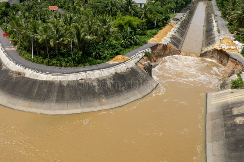 Drainage Ditch in City stock image. Image of city, distribution - 258099295
