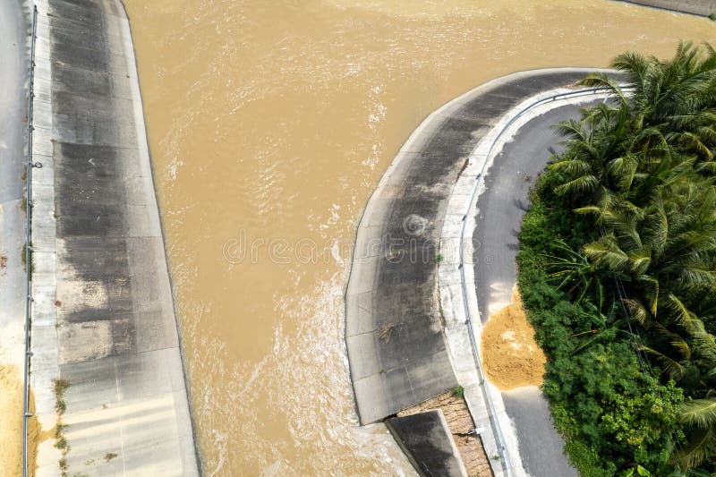 Drainage Ditch in City stock photo. Image of concrete - 258099340