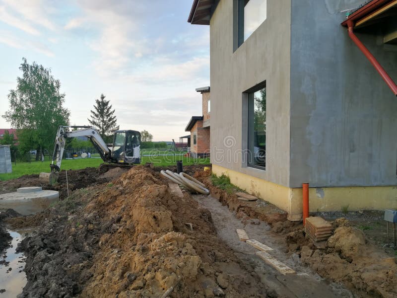 Drainage Ground Work in Progress Stock Image - Image of water, ditch ...