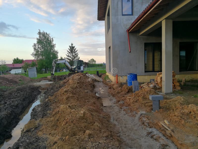Drainage Ground Work in Progress Stock Image - Image of groundwork ...