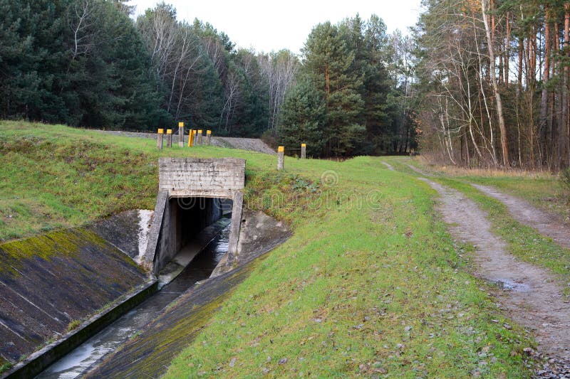 A drainage ditch stock image. Image of ditch, road, ecology - 311683887