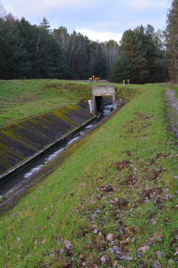 Drainage Ditch, Water Canal Stock Photo - Image of landscape, ecology ...