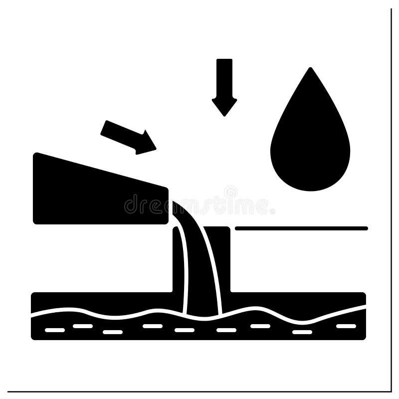 Drainage glyph icon stock vector. Illustration of supplies - 242501896