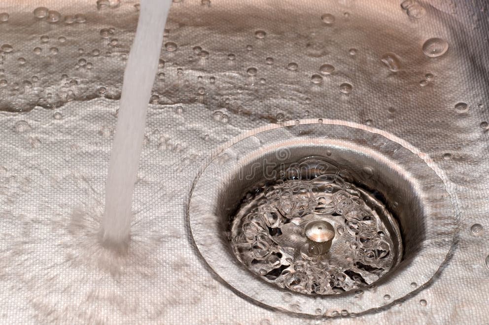 Drainage in the Kitchen Sink Stock Image - Image of cooking, flowing ...