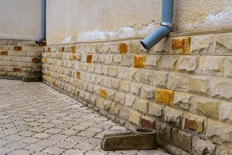 Drainage Pipe. Background with Copy Space for Text Stock Photo - Image ...