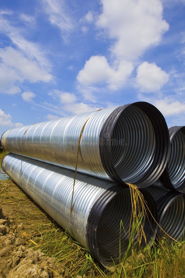 Drainage pipeline stock photo. Image of construction - 36514702
