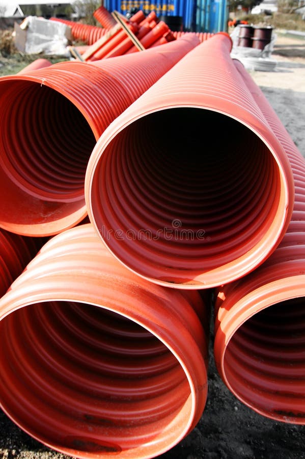 Drainage Pipes stock image. Image of pile, pipes, building - 3480673