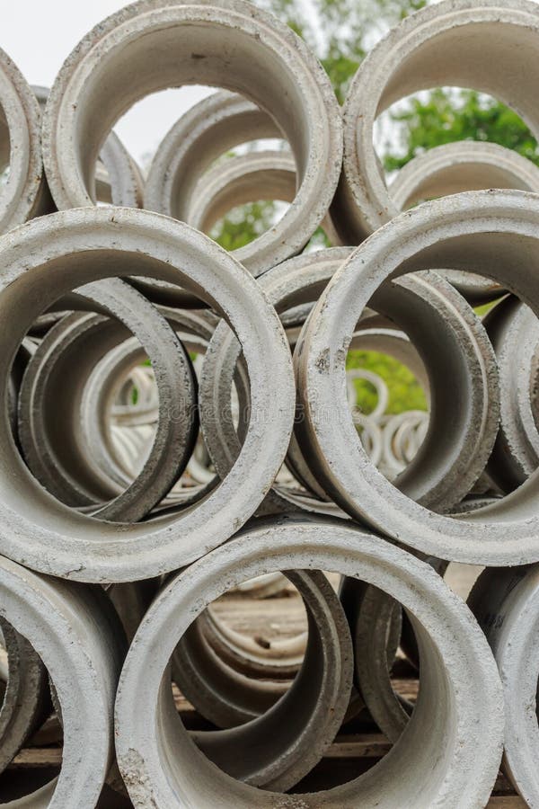 Drainage pipes, concrete stock photo. Image of industrial - 64064916