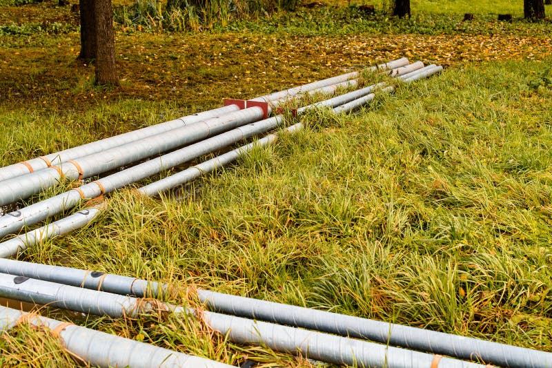 Drainage Pipes for Industrial Building Construction Stock Image - Image ...