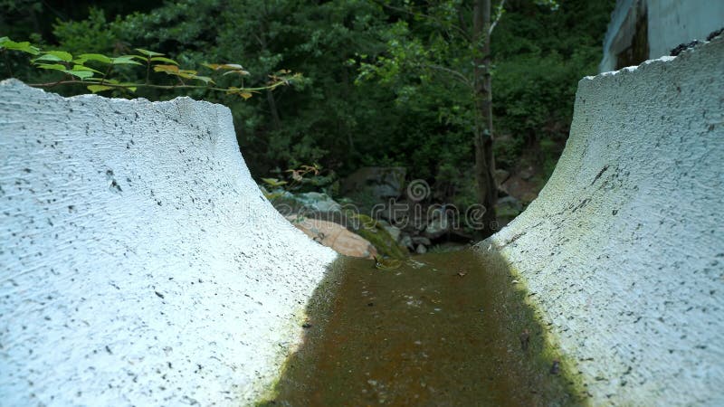 Drainage System in the Forest. Water Flowing through the Channel ...