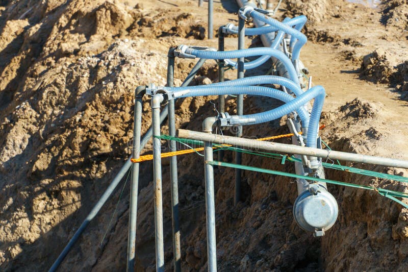 Drainage System for Pumping Out Groundwater Out of the Ground. Water ...