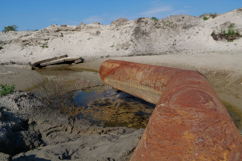 Drainage System of Sand Quarry Stock Image - Image of collector ...