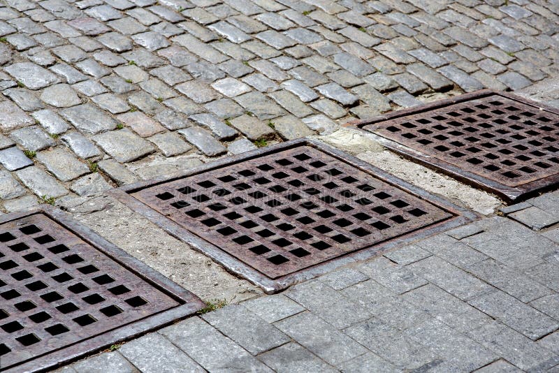 Drainage System of Urban Infrastructure with an Iron Grating of the ...