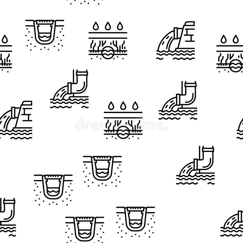 Drainage Water System Vector Seamless Pattern Stock Vector ...