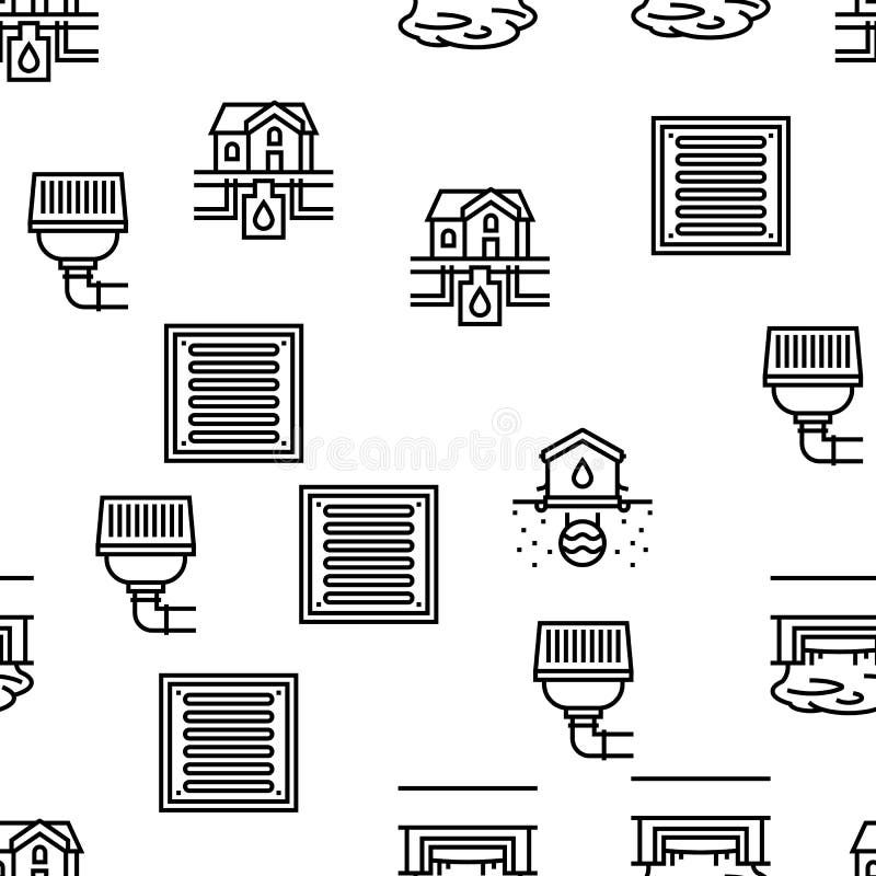 Drainage Water System Vector Seamless Pattern Stock Vector ...
