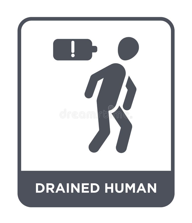 Drained Human Vector Icon on White Background. Flat Vector Drained ...