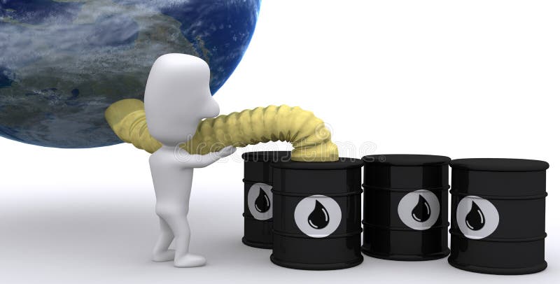 Draining Earth Resource stock illustration. Illustration of barrel ...