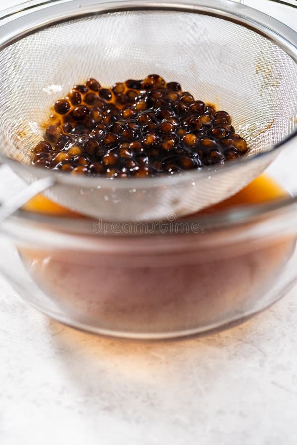 Mango boba smoothie stock image. Image of drink, boba - 284885625