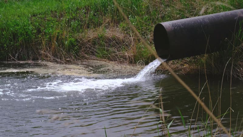 Draining Sewage from Pipe into River, Pollution Rivers and Ecology ...