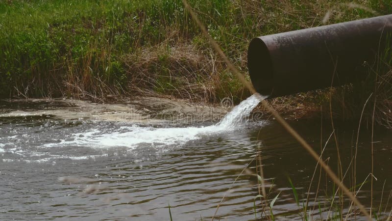 Draining Sewage from Pipe into River, Pollution Rivers and Ecology ...