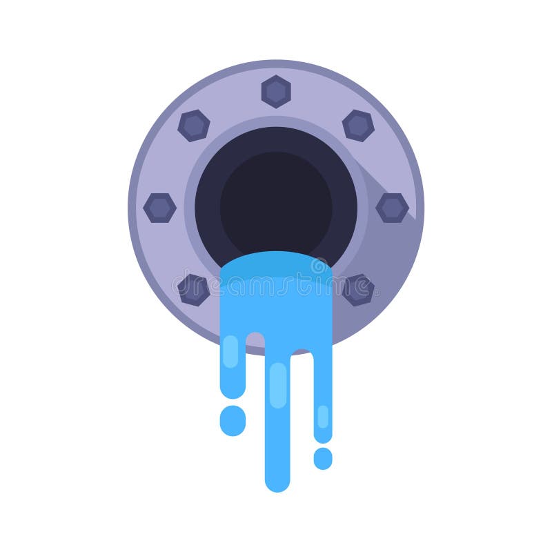 Draining Water from a Pipe. Waste Water Stock Vector - Illustration of ...