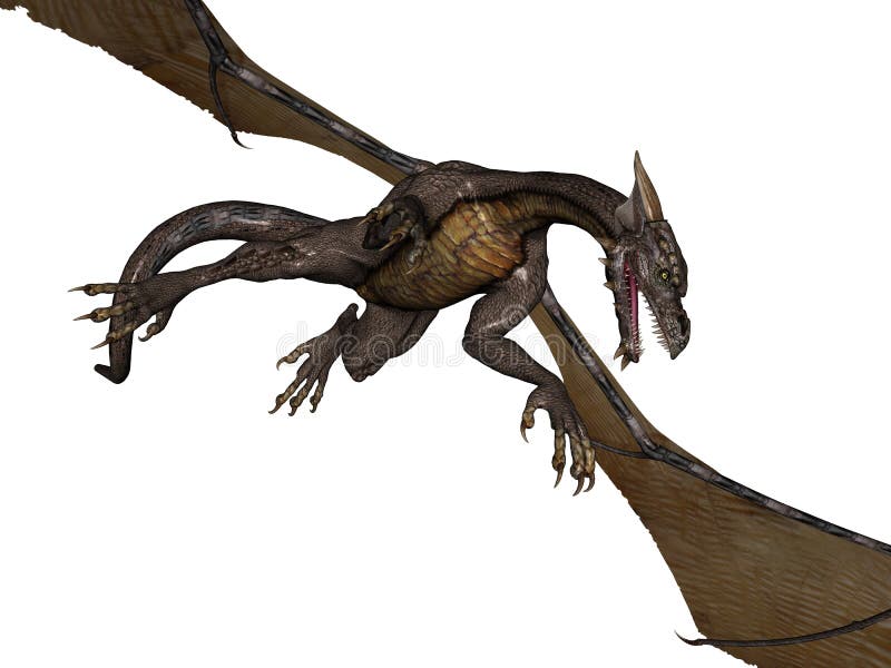 Flygande Drake Som Attackerar En Grå Utomjording Stock Illustrationer ...