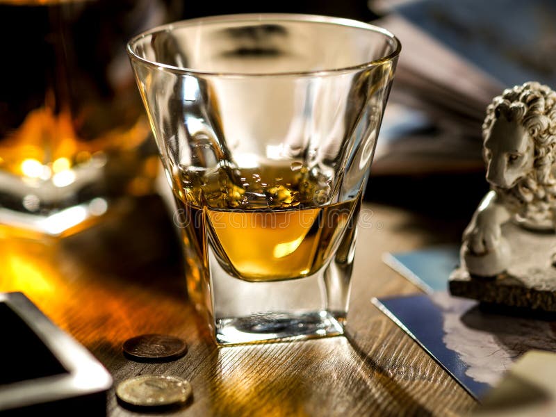 A Dram of Whisky and a Cigar Stock Image - Image of delicious, tobacco ...