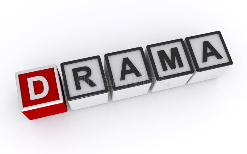 Drama word block on white stock illustration. Illustration of ...