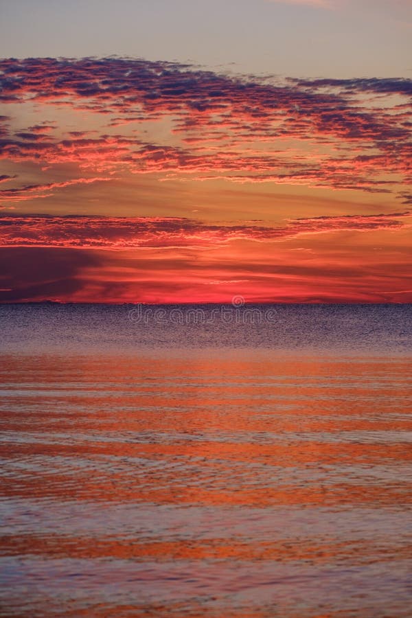 Dramatatic Red Dark Sunset Over the Fields and Cities Stock Photo ...
