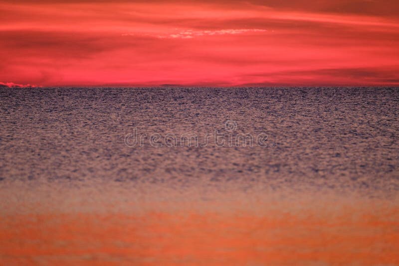 Dramatatic Red Dark Sunset Over the Fields and Cities Stock Photo ...