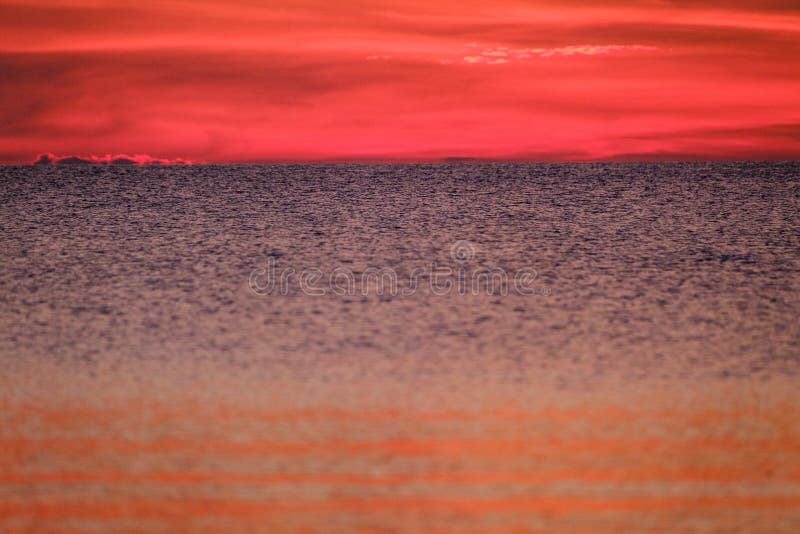Dramatatic Red Dark Sunset Over the Fields and Cities Stock Image ...