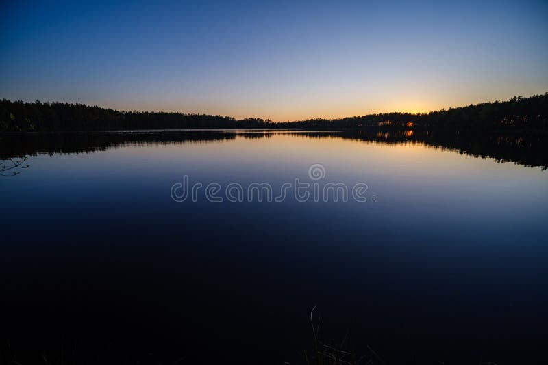 Dramatatic Red Dark Sunset Over the Fields and Cities Stock Image ...