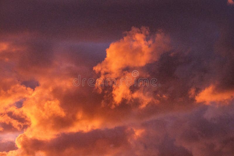Dramatatic Red Dark Sunset Over the Fields and Cities Stock Image ...