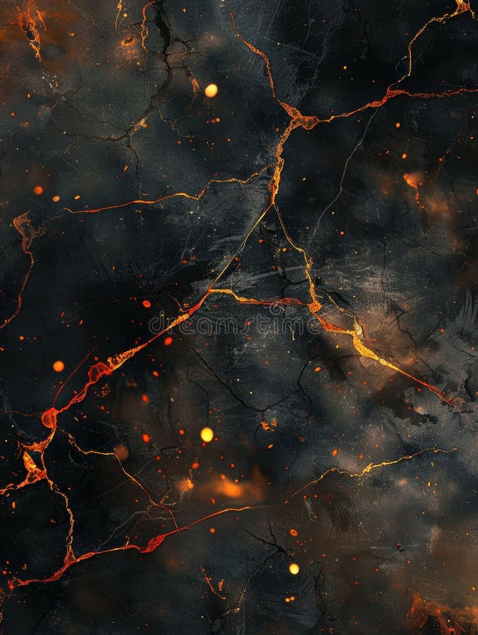 Dramatic Abstract Background with Fiery Cracks and Glowing Embers Stock ...