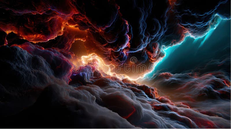 Dramatic Abstract Clouds with Dynamic Light and Color Gradations ...