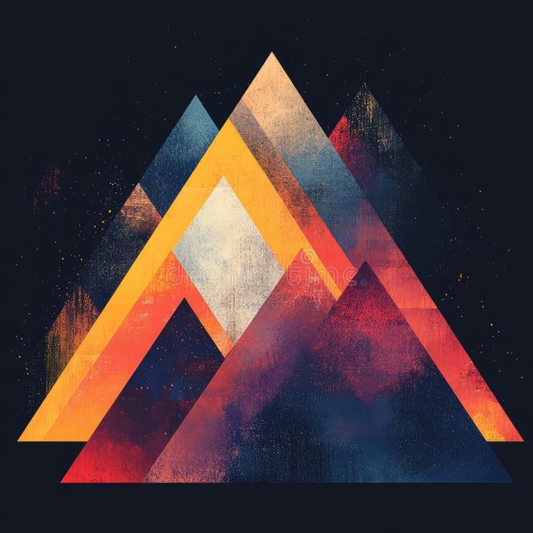 Dramatic Abstract Mountain Shapes Constructed from Geometric Triangles ...