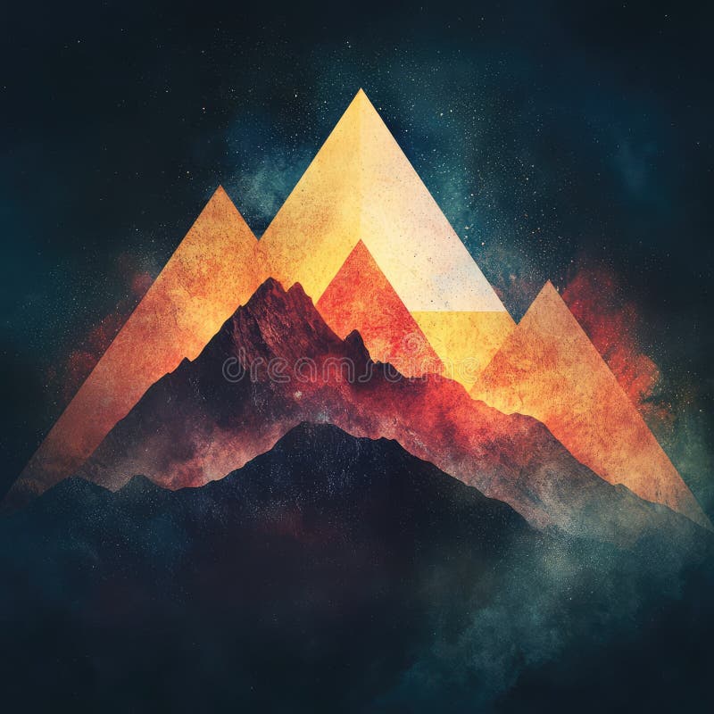 Dramatic Abstract Mountain Shapes Constructed from Geometric Triangles ...