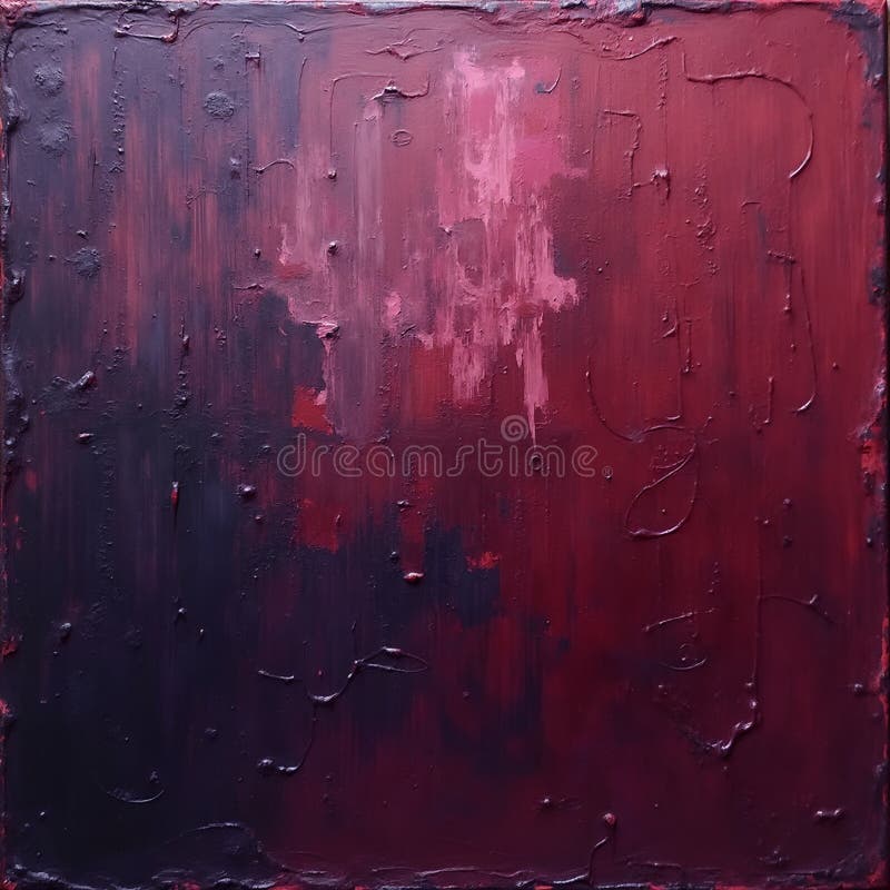 Dramatic Abstract Painting with Dark Purple and Deep Red Strokes ...