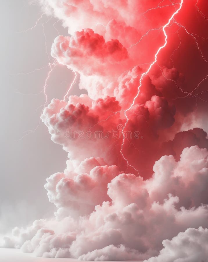 Dramatic Abstract Red Lightning Cloud Banner with an Electrifying ...