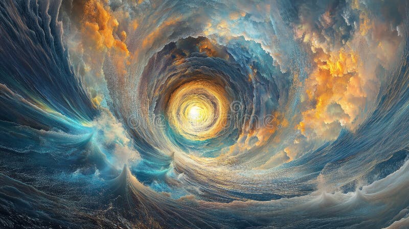 Dramatic Abstract Swirling Cloud Vortex with Radiant Light Stock ...